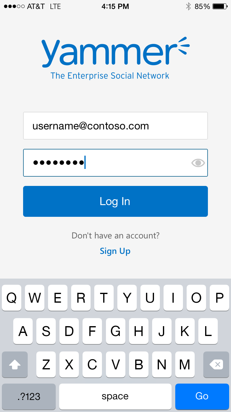 Yammer Mobile App Logon Scenarios - Ask Yammer